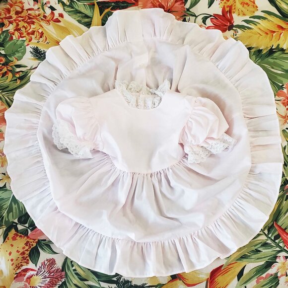 Bryan | Dresses | Bryan Girls Vintage Pink Ruffle Cotton Blend Dress ...